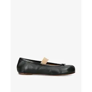 MAISON MARGIELA Tabi Split-toe Leather Ballet Flats - Black/comb
