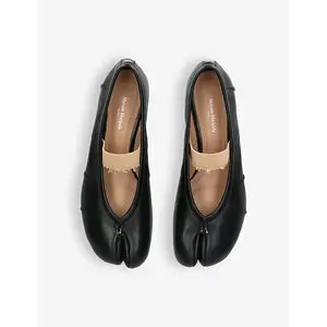 MAISON MARGIELA Tabi Split-toe Leather Ballet Flats - Black/comb