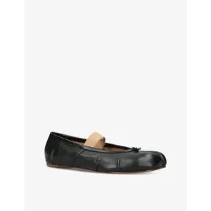 MAISON MARGIELA Tabi Split-toe Leather Ballet Flats - Black/comb