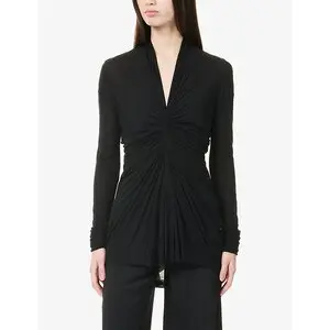 Rick Owens Radiance Long-sleeve Woven Top - Black