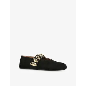 Alaïa Pebbles Suede Ballet Flats - Black/comb
