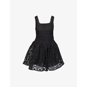 AMY LYNN Sylvie Crochet Woven Mini Dress - Black
