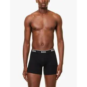 BOSS Branded Waistband Stretch-cotton Boxer Briefs