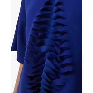 LEEM Laser-cut Short-sleeve Stretch-woven Top