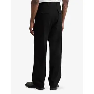 REISS Chain Wool-blend Wide-leg Trousers