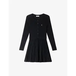 Sandro Pleated Knit Mini Dress