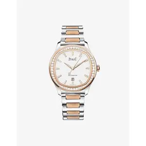 PIAGET Polo Date 18ct Rose-gold, Stainless Steel And Diamond Watch - Silver