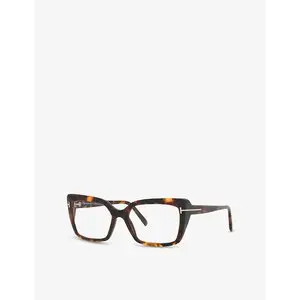 TOM FORD Rectangle-frame Acetate Glasses - Brown