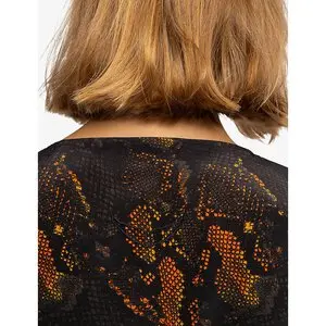 Zadig&Voltaire Animal-print Silk Shirt With Lace Detail - Black