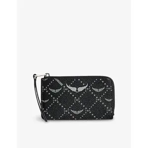 Zadig&Voltaire Zv Brand-plaque Coated-canvas Card Holder - Black