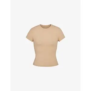 SKIMS Skims Fits Everybody Short-Sleeve Stretch-Jersey T-Shirt Clay