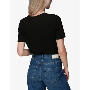 Whistles Rosa Double-trim Cotton T-shirt
