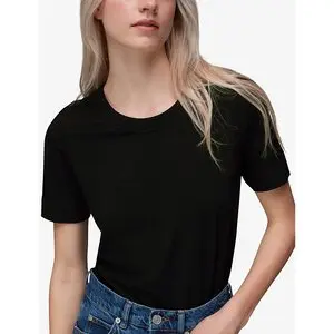 Whistles Rosa Double-trim Cotton T-shirt