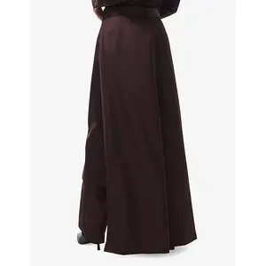 LEEM Overlay Skirt Wide Leg Woven Trousers
