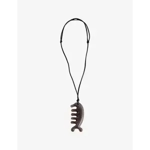 LEMAIRE Beluga Gua Sha Agate And Leather Necklace