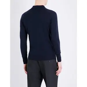 John Smedley Belper Knitted Polo Jumper - Midnight