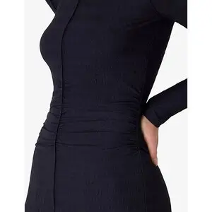 Whistles Ruched Long-sleeve Midi Dress