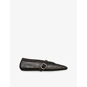 Alaïa Ballerina Mesh And Suede Ballet Flats - Dark Brown