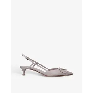 Valentino Garavani Vlogo Leather Slingback Courts - Blush