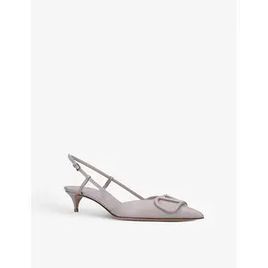 Valentino Garavani Vlogo Leather Slingback Courts - Blush