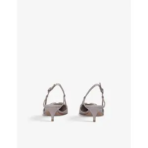 Valentino Garavani Vlogo Leather Slingback Courts - Blush
