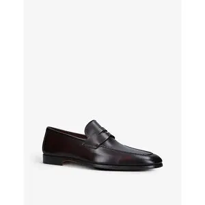Magnanni Delos Almond-toe Suede Loafers - Mid Brown
