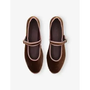 FLABELUS Balthasar Cotton-velvet Ballet Flats - Brown/oth