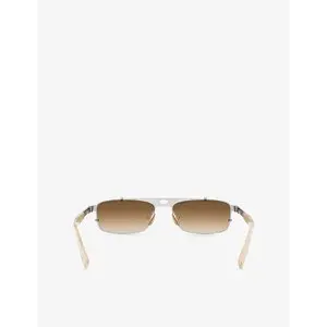 Brunello Cucinelli Rectangle Metal Sunglasses - Brown