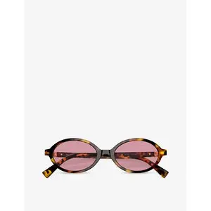 Miu Miu Mu 04zs Oval-frame Acetate Sunglasses - Brown