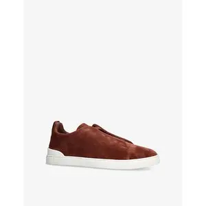Zegna Triple-stitch Suede Low-top Trainers - Brown/oth