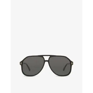 Gucci Gg1042s Acetate Aviator Sunglasses - Black