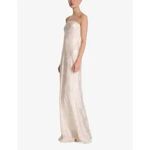 OMNES Sicily Floral-print Satin Maxi Dress