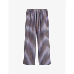 TEKLA Striped Cotton-poplin Pyjama Bottoms - Chesnut Stripes