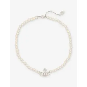 VIVIENNE WESTWOOD Olympia Pearl Necklace - Plat/white/creamrose/prl