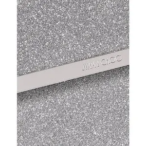 JIMMY CHOO Emmie Glittered Leather Mini Clutch - Silver