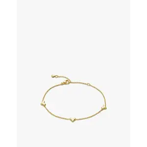 Monica Vinader Heart Station Chain Bracelet - Yellow Gold