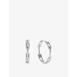 Monica Vinader Signature Link Medium Hoop Earrings - Silver