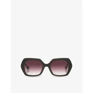 Dita Irregular-frame Acetate Sunglasses - Black