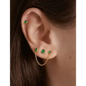 Monica Vinader Siren Mini Gem Onyx Stud Earrings - Green