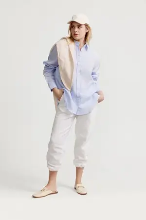 The Shirt By Rochelle Behrens Washed Linen Shirt With No Gape® Technology