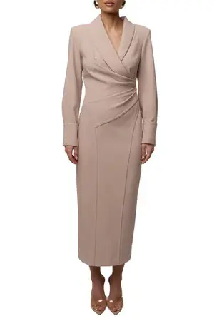 JLUXLABEL Blazer Midi Dress - Beige