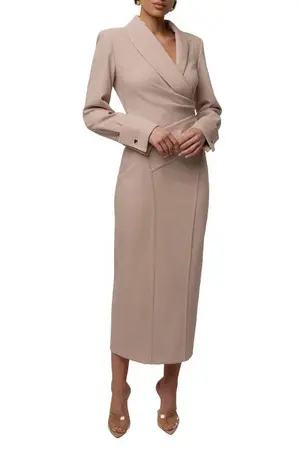 JLUXLABEL Blazer Midi Dress - Beige