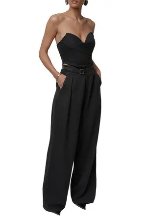 JLUXLABEL Belted Wide Leg Trousers