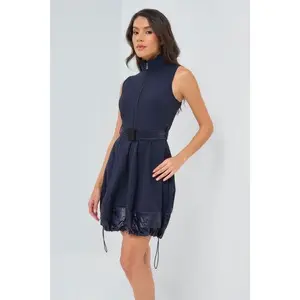 Anatomie Katana Performance Belted Sleeveless Dress - Navy