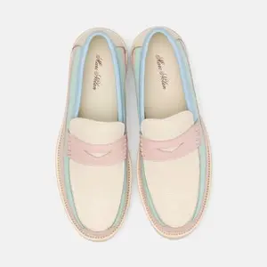 MARC NOLAN Ms. Adler Leather Lug Penny Loafers - Pastel
