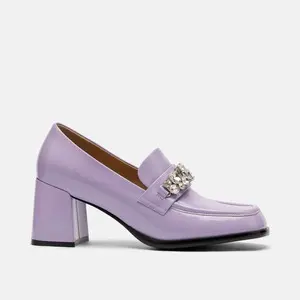 MARC NOLAN Margot Leather Penny Loafers - Lavender