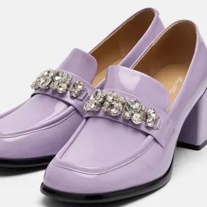 MARC NOLAN Margot Leather Penny Loafers - Lavender