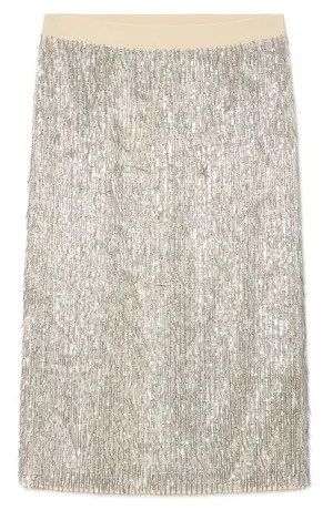 Marina Rinaldi Sequin Skirt - Silver
