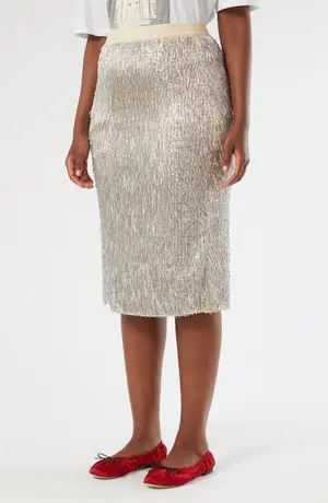 Marina Rinaldi Sequin Skirt - Silver