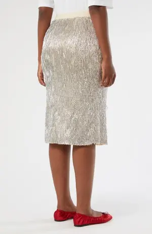 Marina Rinaldi Sequin Skirt - Silver
